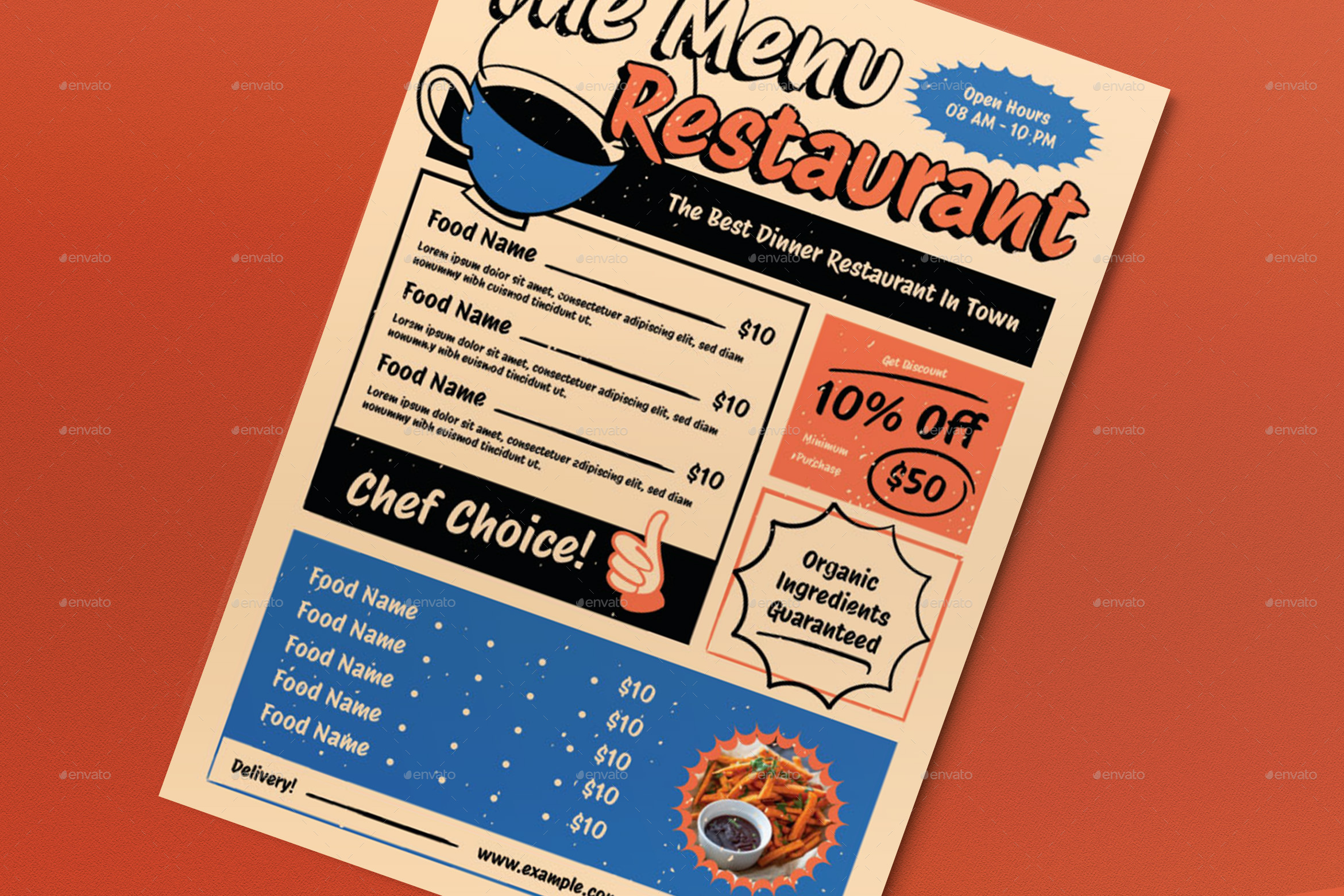 Cream Retro Vintage Food Menu, Print Templates | GraphicRiver