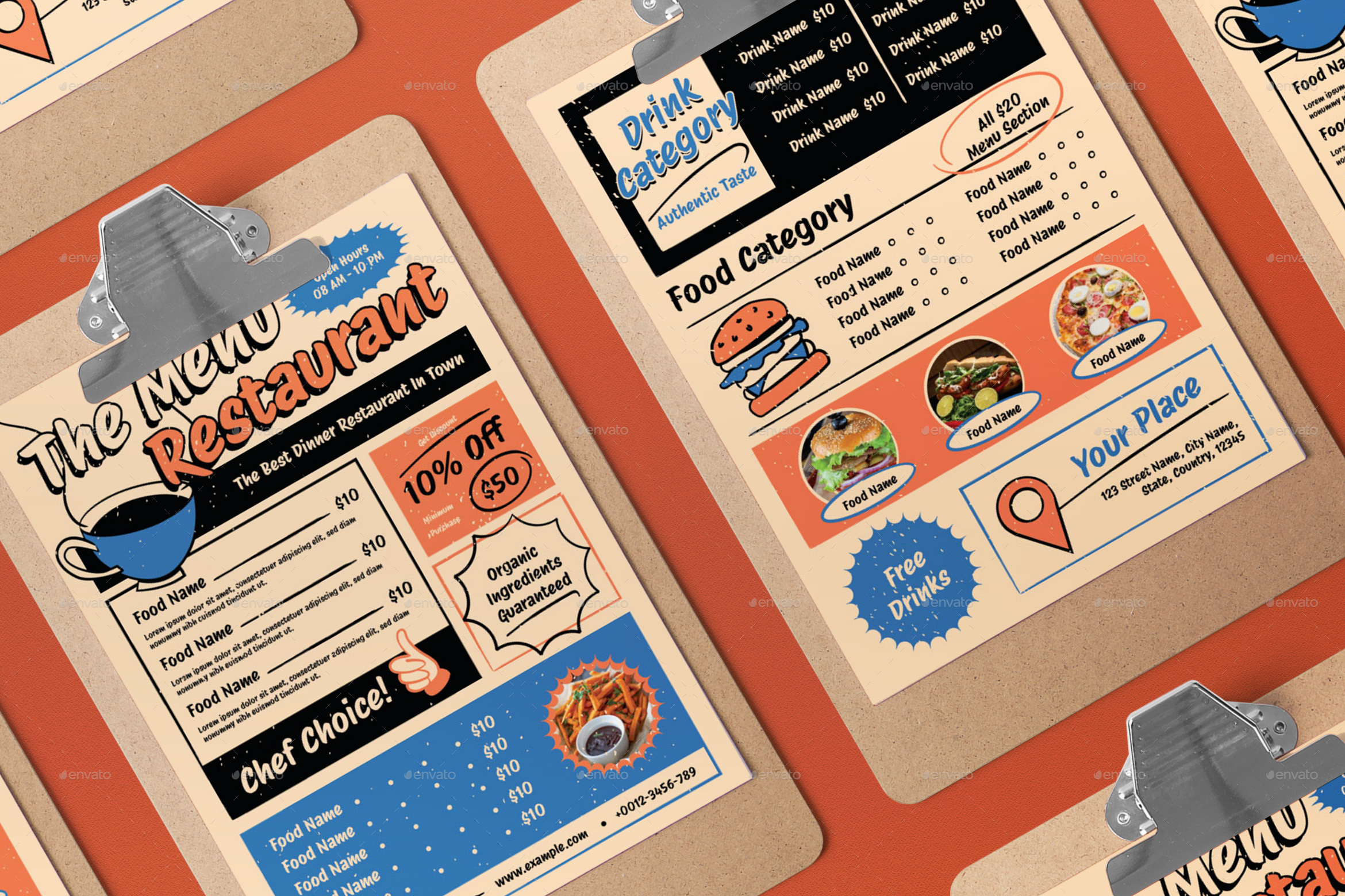 Cream Retro Vintage Food Menu, Print Templates | GraphicRiver