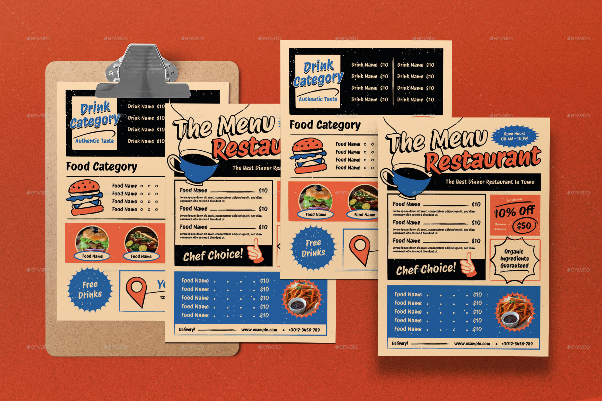 Cream Retro Vintage Food Menu, Print Templates | GraphicRiver