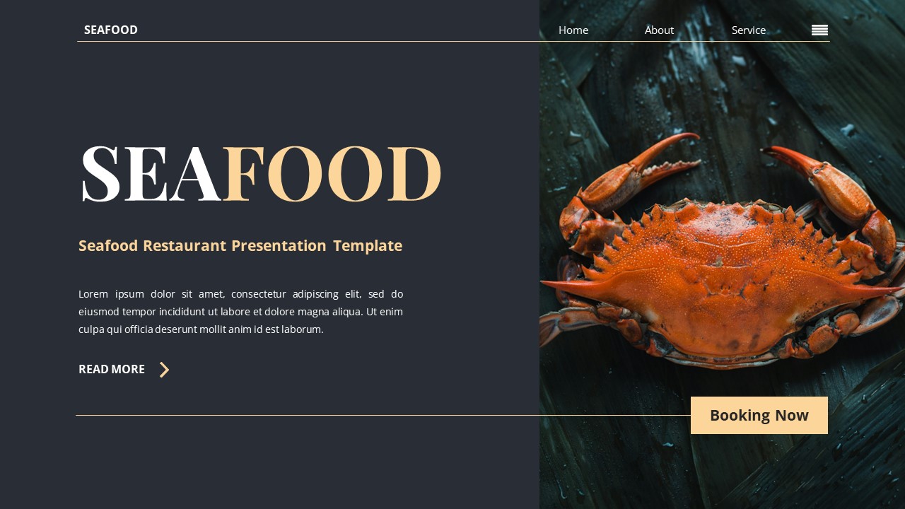 Seafood - Seafood Restaurant Keynote Templates, Presentation Templates