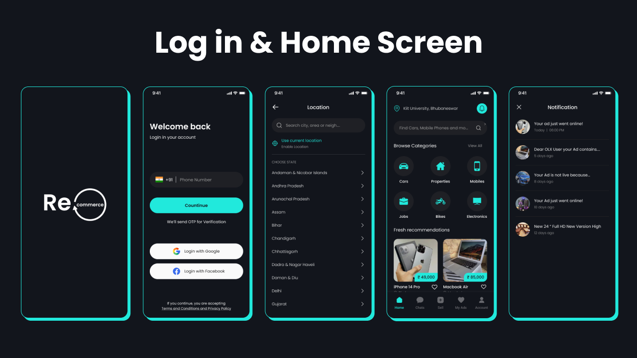 Recommerce - eCommerce Re-Sell Marketplace | OLX clone React Native CLI template | Android & iOS ...
