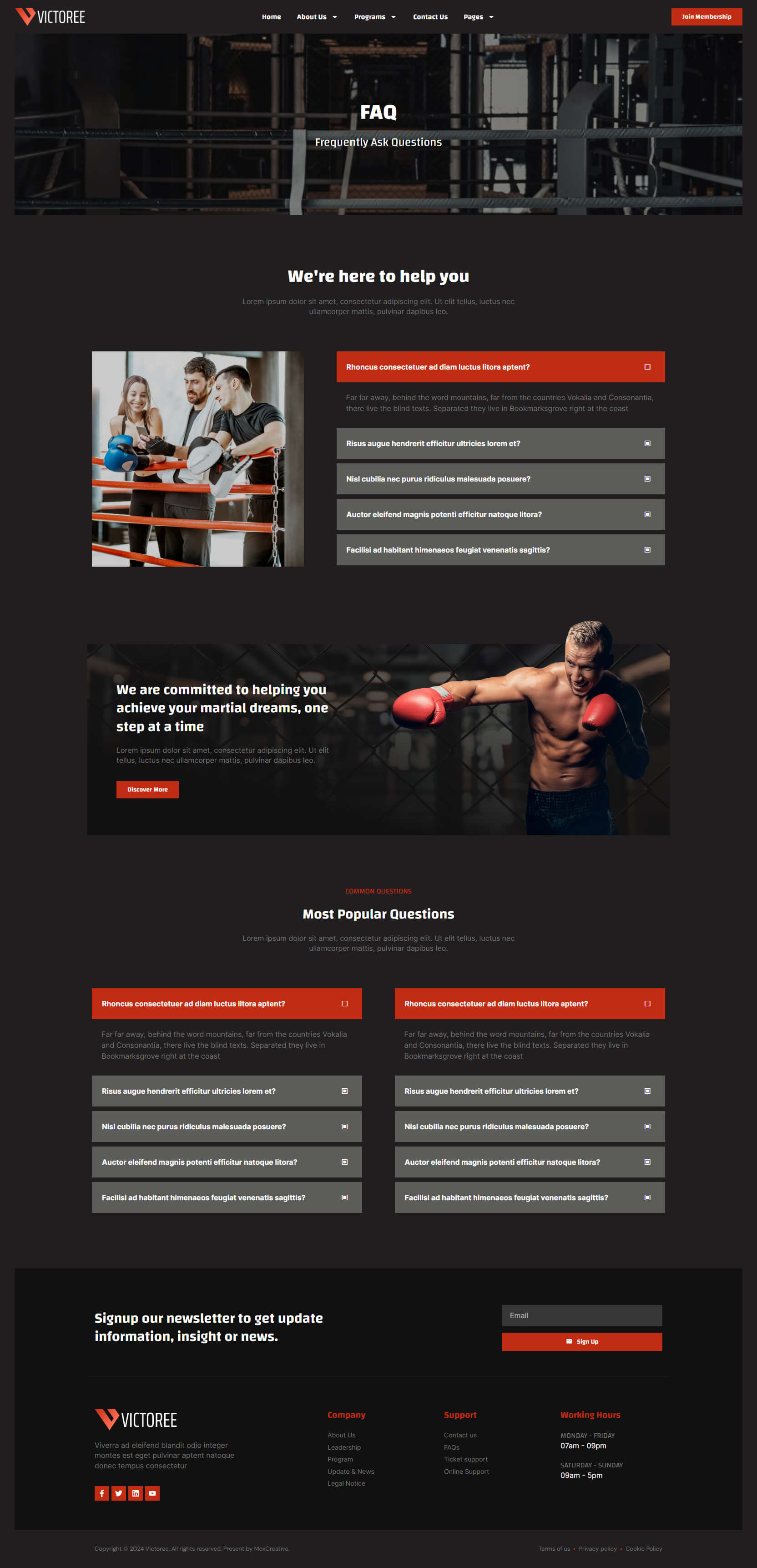 Victoree - Boxing School & Martial Arts Elementor Pro Template Kit by ...
