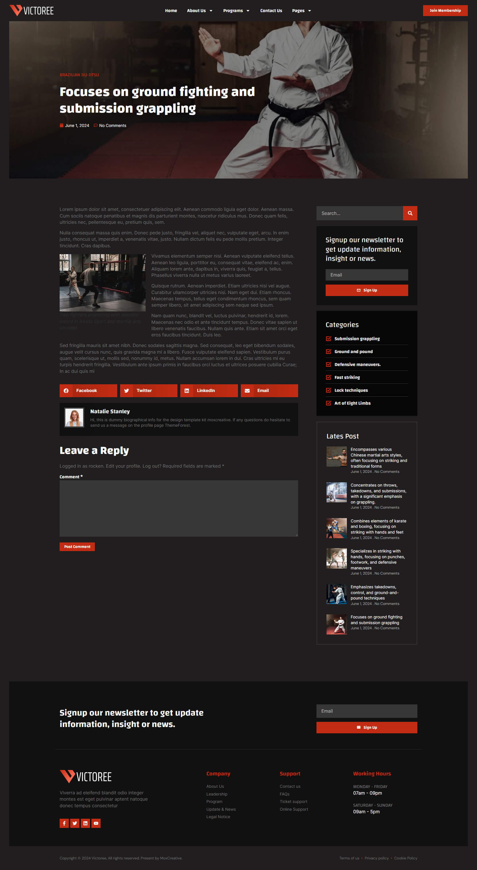 Victoree - Boxing School & Martial Arts Elementor Pro Template Kit by ...