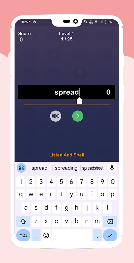 Hear & Spell Spelling Learning Android Game, Listen English Daily ...