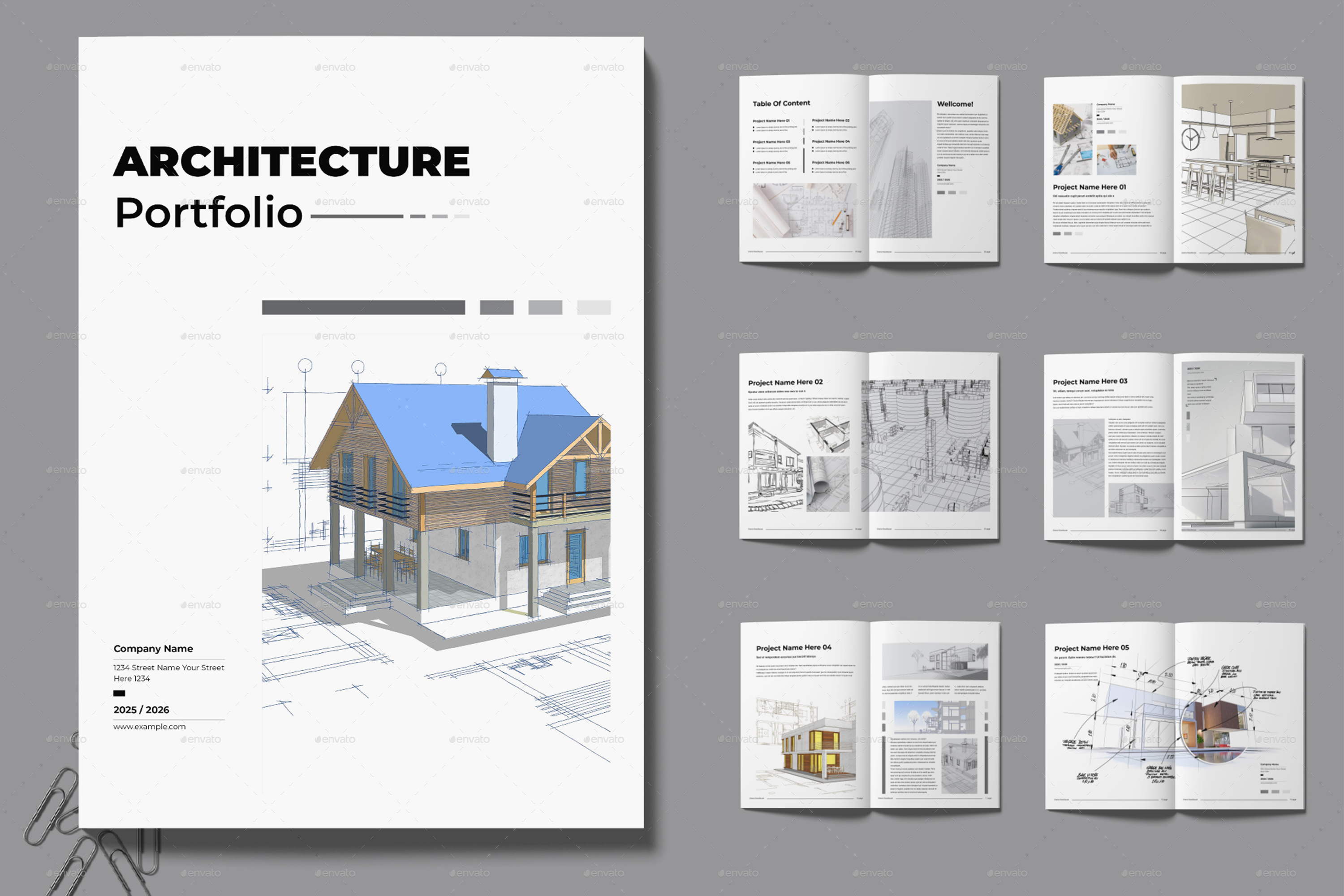Architecture Portfolio Design Template, Print Templates | GraphicRiver