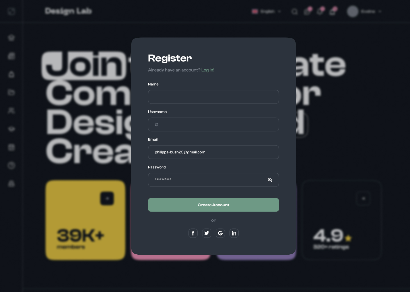 Design Lab - Social Network & Community Figma Template by Templines
