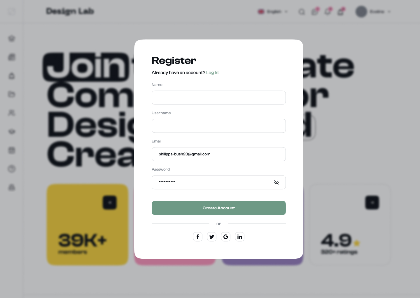 Design Lab - Social Network & Community Figma Template by Templines