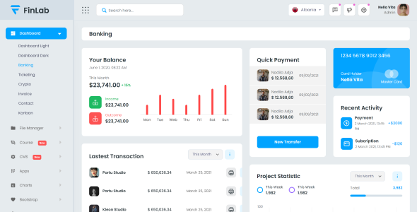 FinLab - PHP Crypto Trading Admin Dashboard Bootstrap Template by dexignlabs