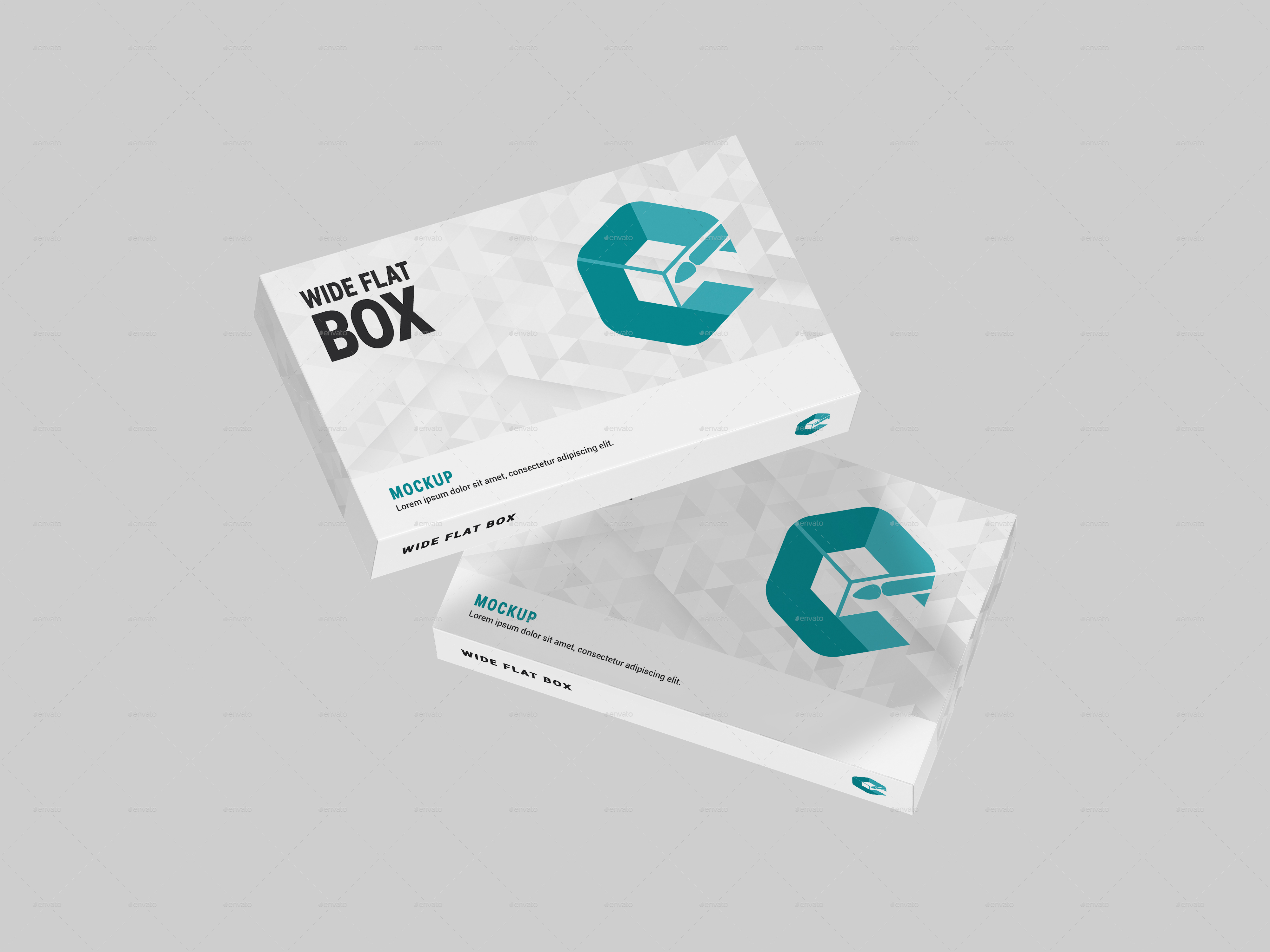 Wide Flat Box Mock-up V.2 - Kraft & Color Box Mockup Suitable for Gift ...