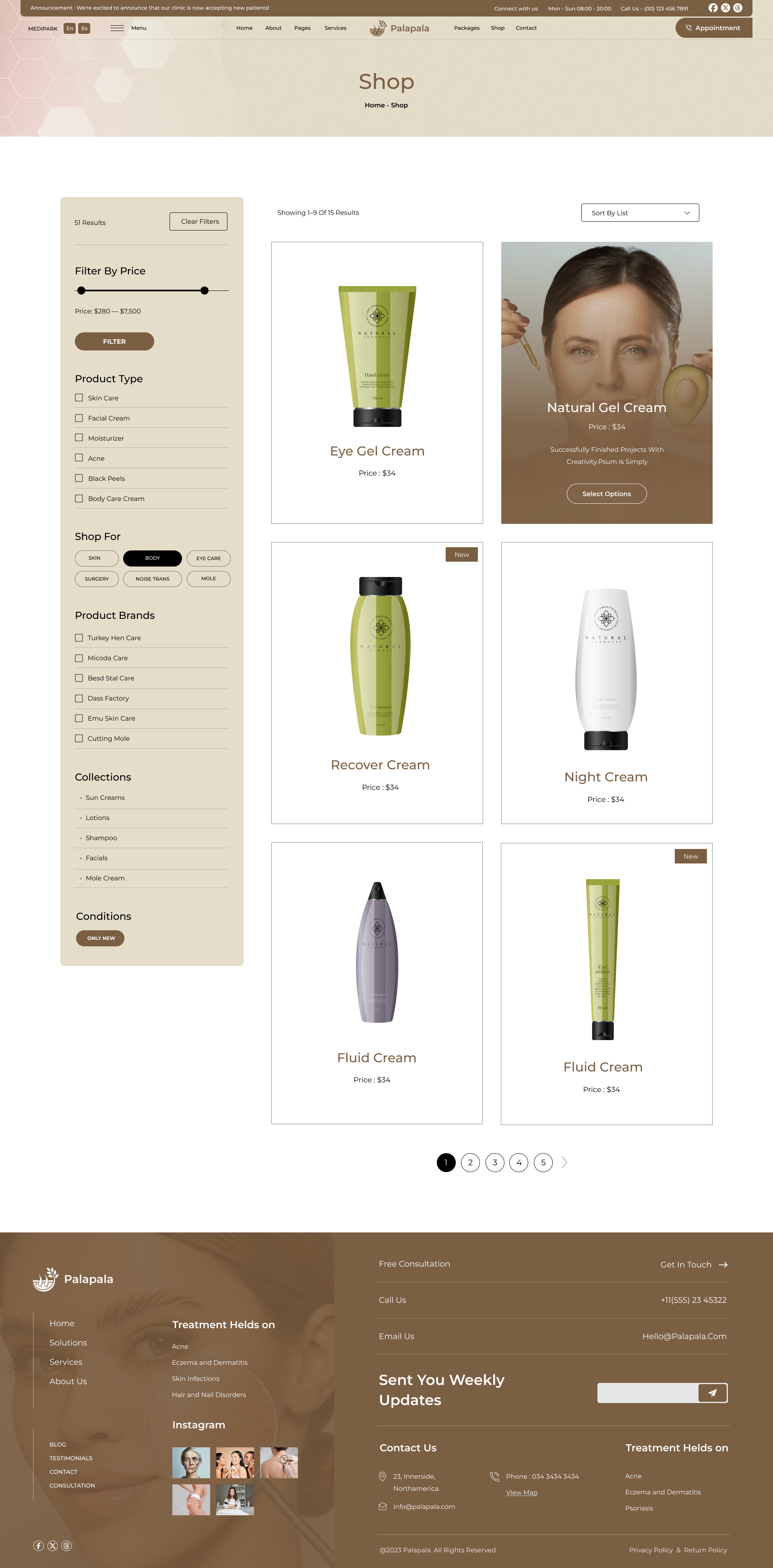 PalaPala - Dermatology Medical & Skin Care Figma Template by BuddhaThemes