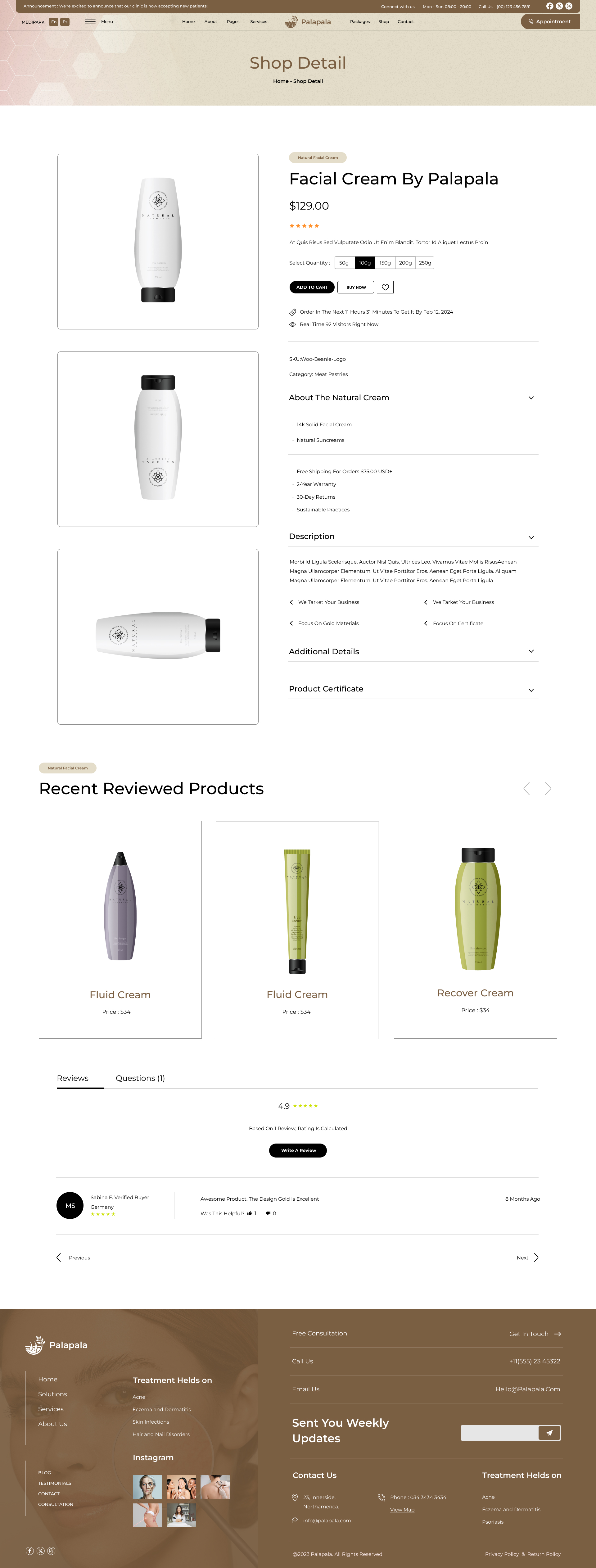 PalaPala - Dermatology Medical & Skin Care Figma Template by BuddhaThemes