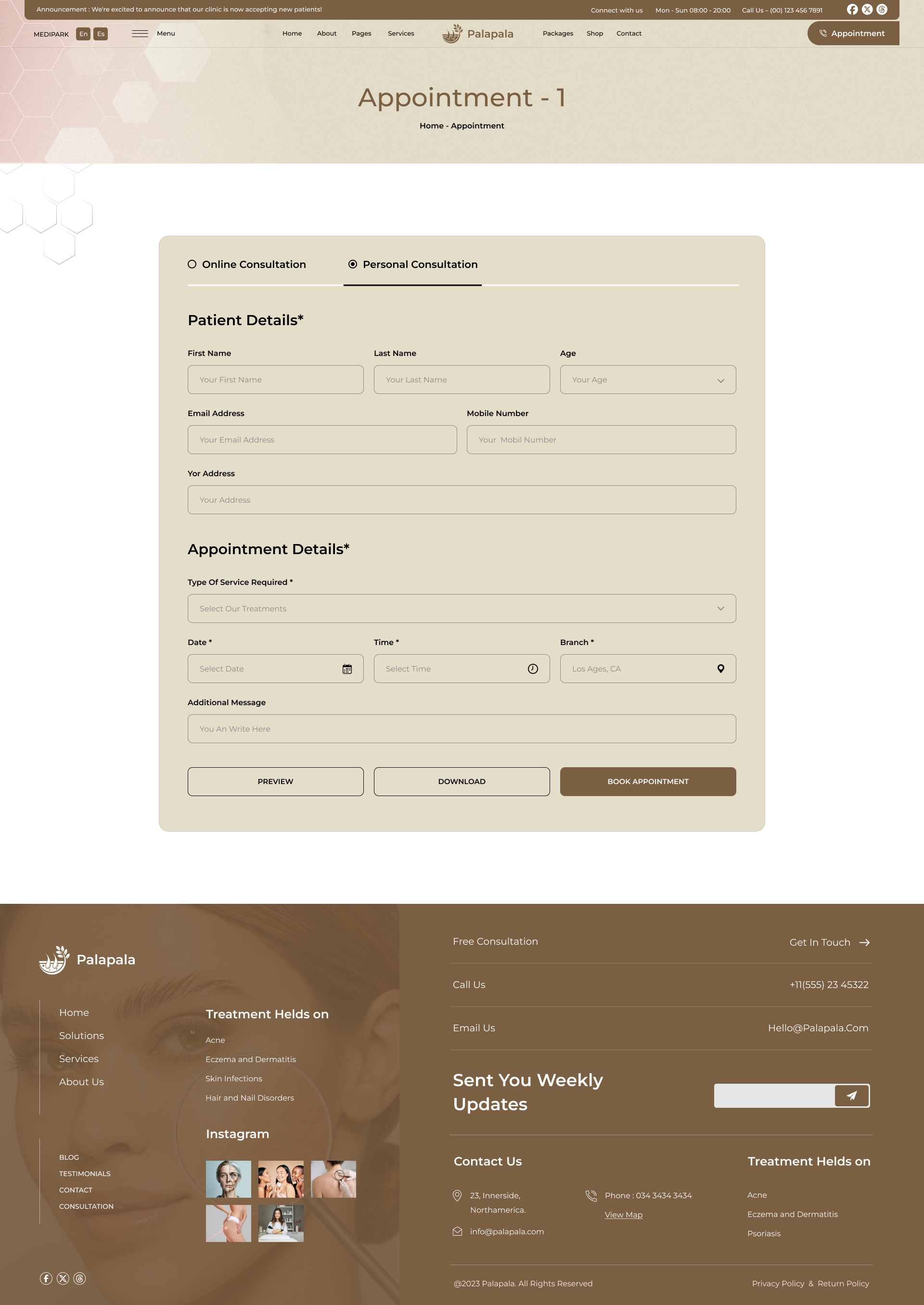 PalaPala - Dermatology Medical & Skin Care Figma Template by BuddhaThemes