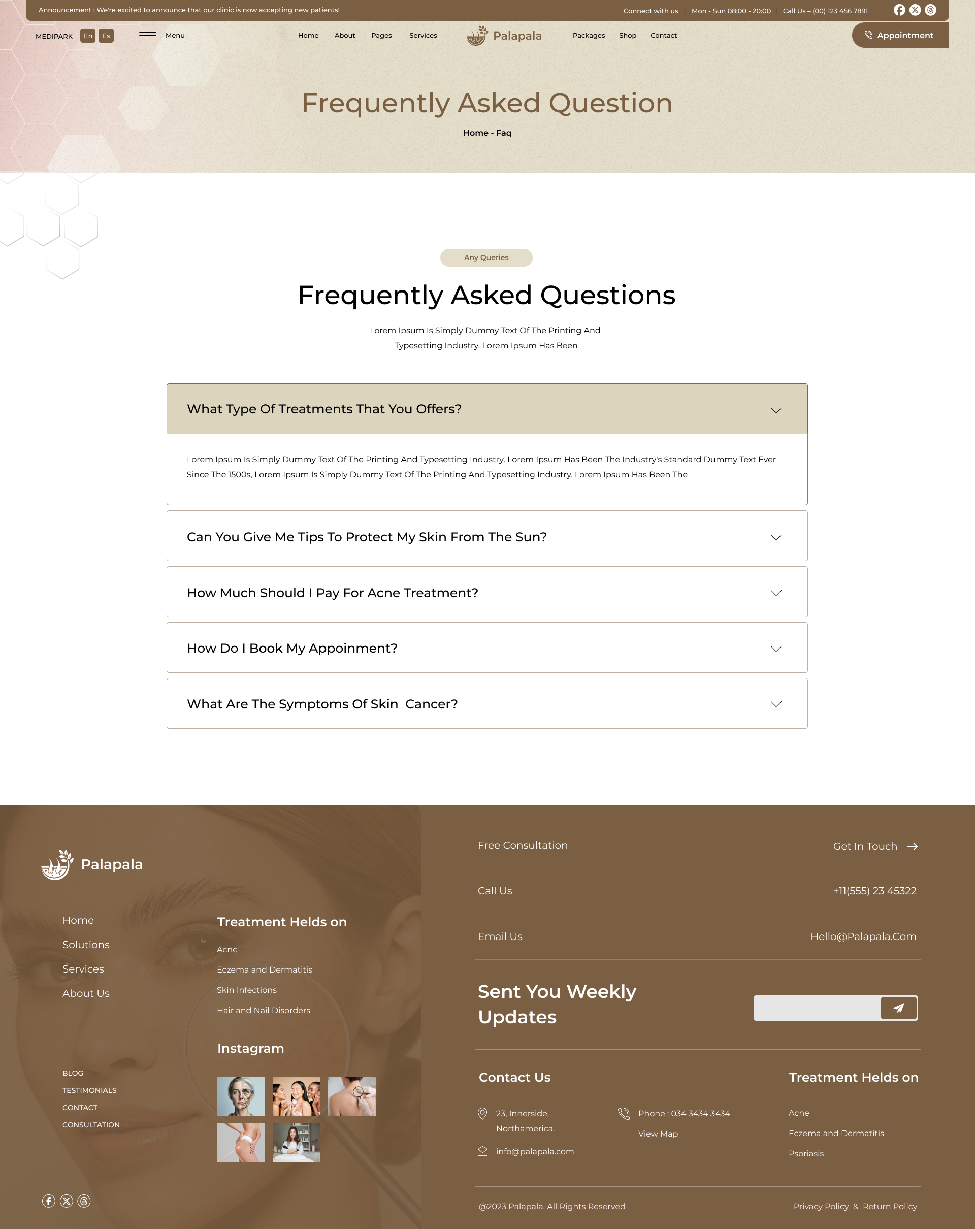 PalaPala - Dermatology Medical & Skin Care Figma Template by BuddhaThemes