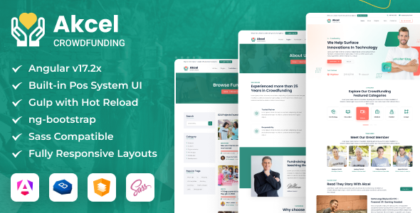 Akcel - Angular 17+ Crowdfunding & Charity Template by DexignZone | ThemeForest