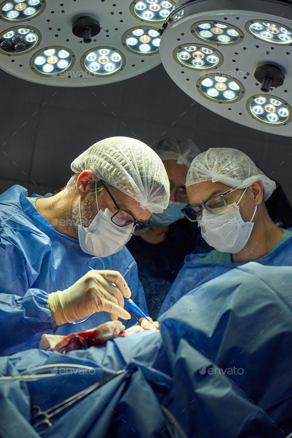 Surgical Team Performing a Procedure in an Operating Room Stock Photo ...