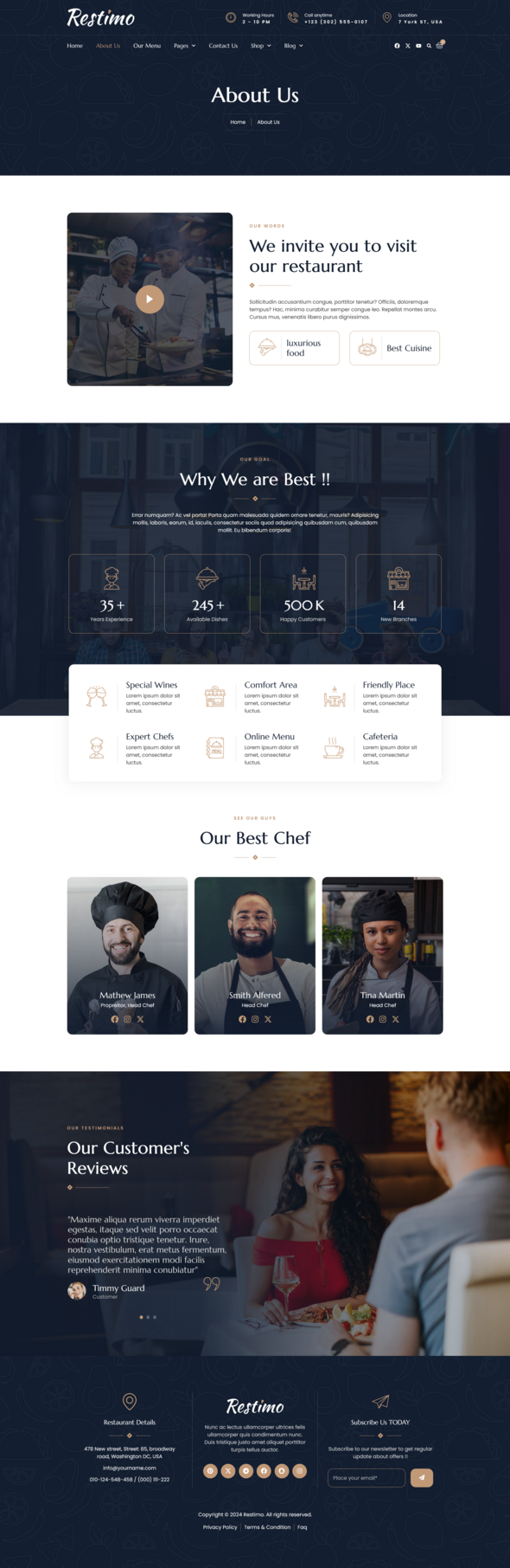Restimo - Restaurant Elementor Template Kit by xpertpoin8 | ThemeForest
