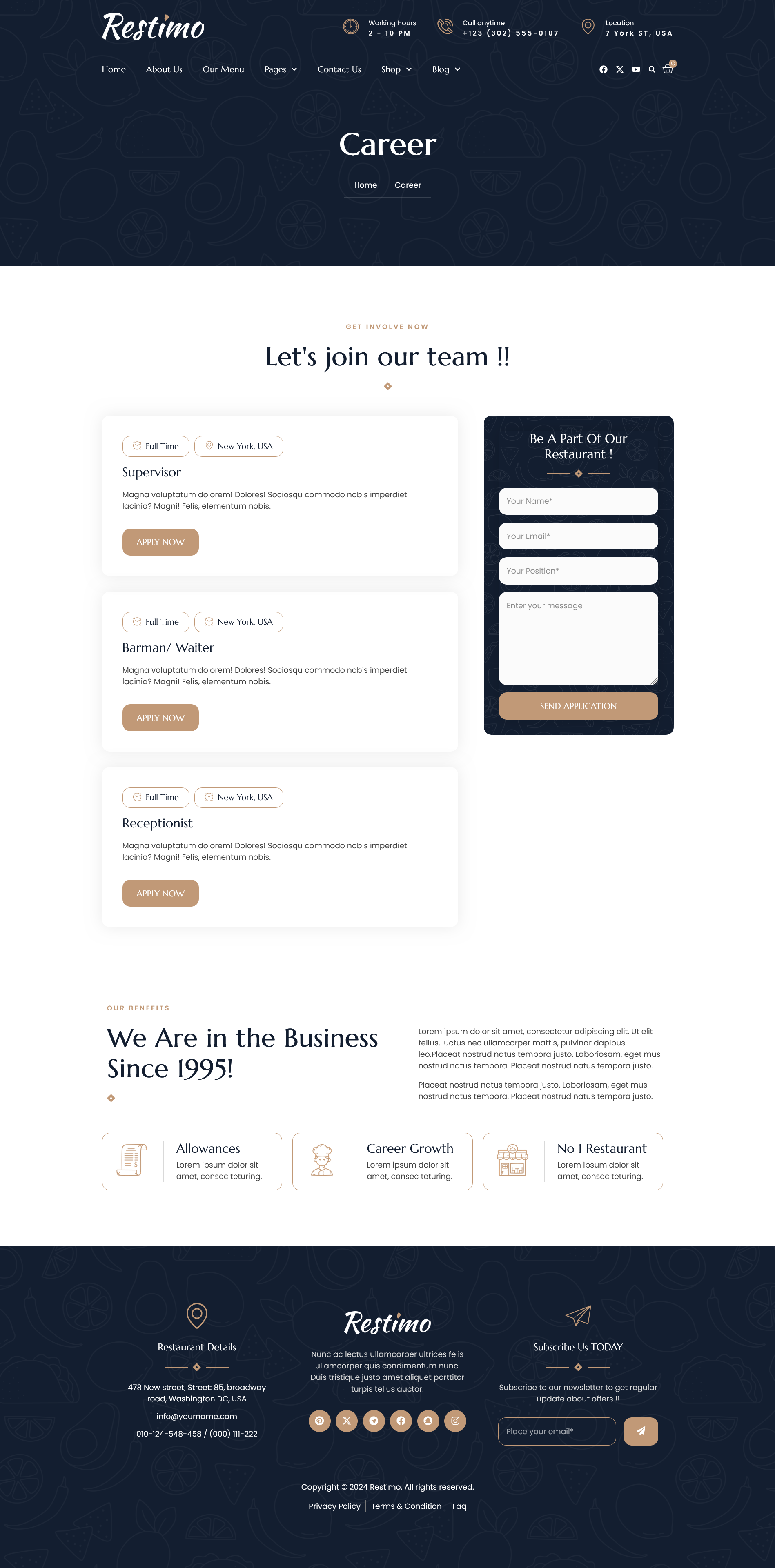 Restimo - Restaurant Elementor Template Kit by xpertpoin8 | ThemeForest