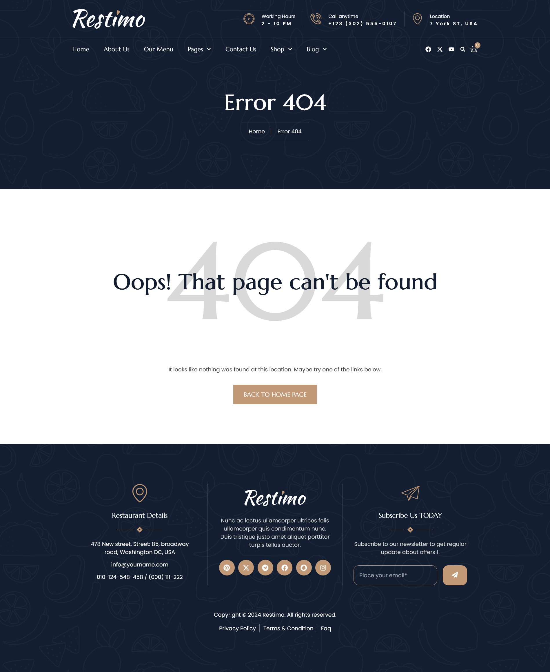 Restimo - Restaurant Elementor Template Kit by xpertpoin8 | ThemeForest