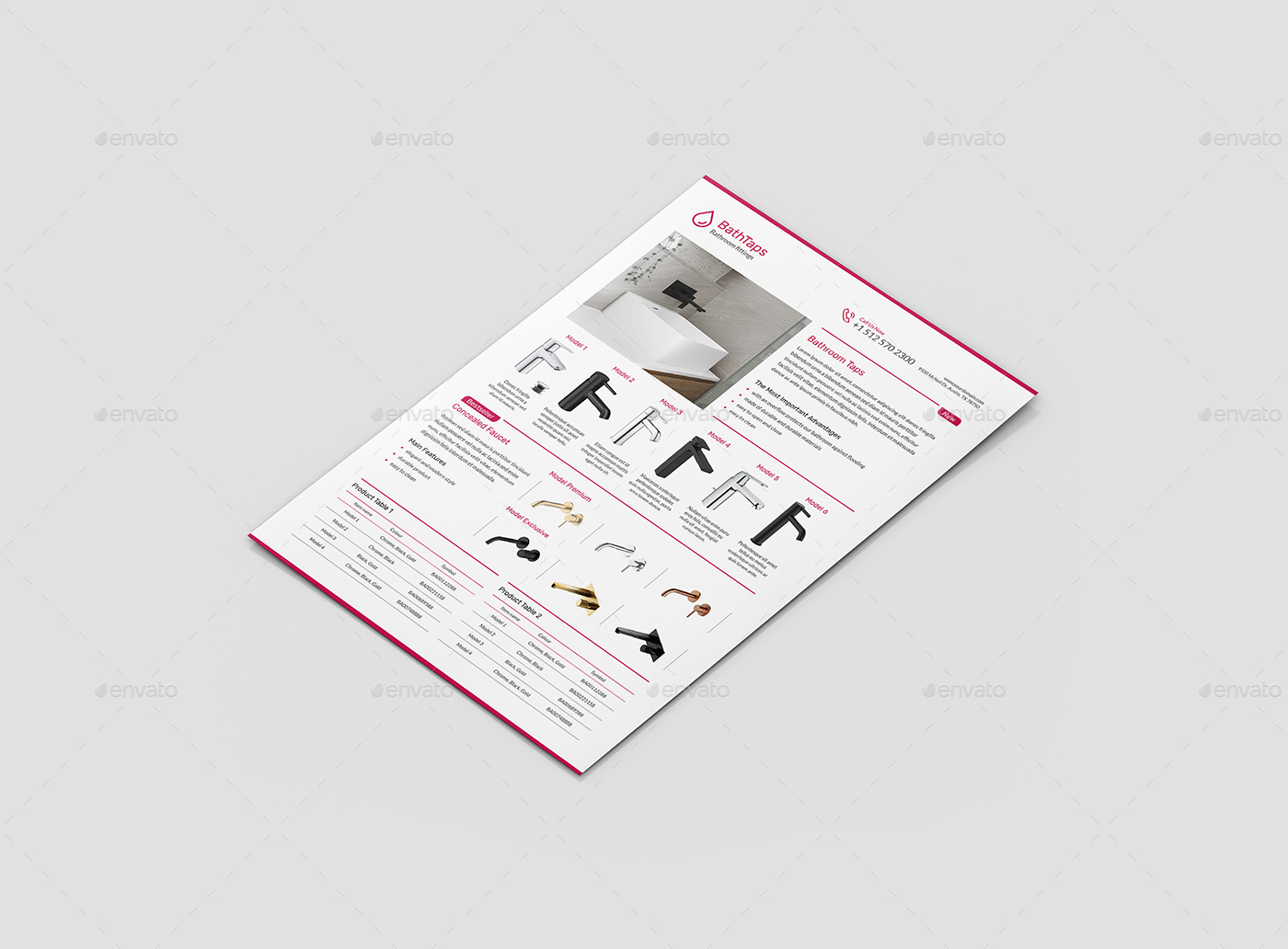 Tap Technical Data Flyer Template, Print Templates | GraphicRiver