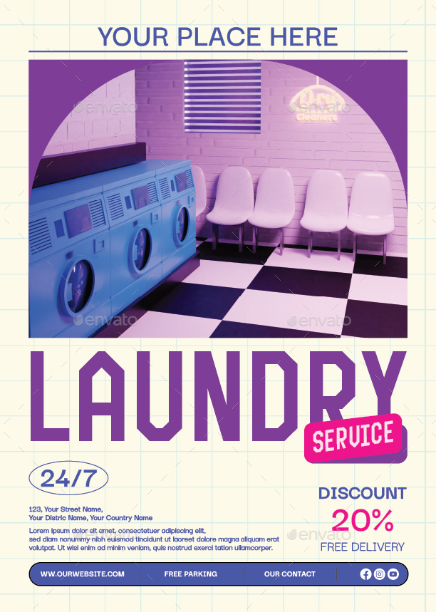 Laundry Service Flyer, Print Templates | GraphicRiver