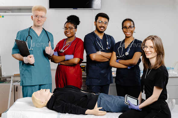 Medical Students Practicing CPR During Training Stock Photo by ...