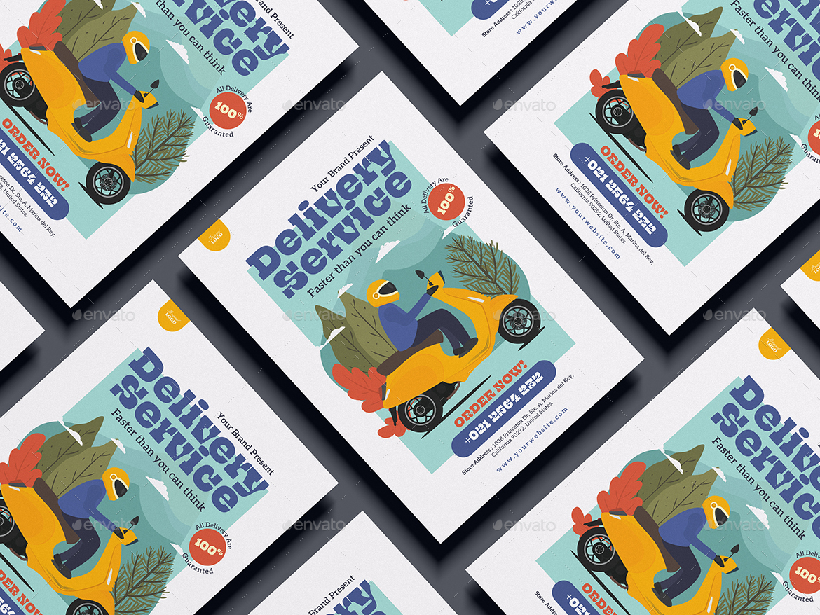 Delivery Service Flyer, Print Templates | GraphicRiver