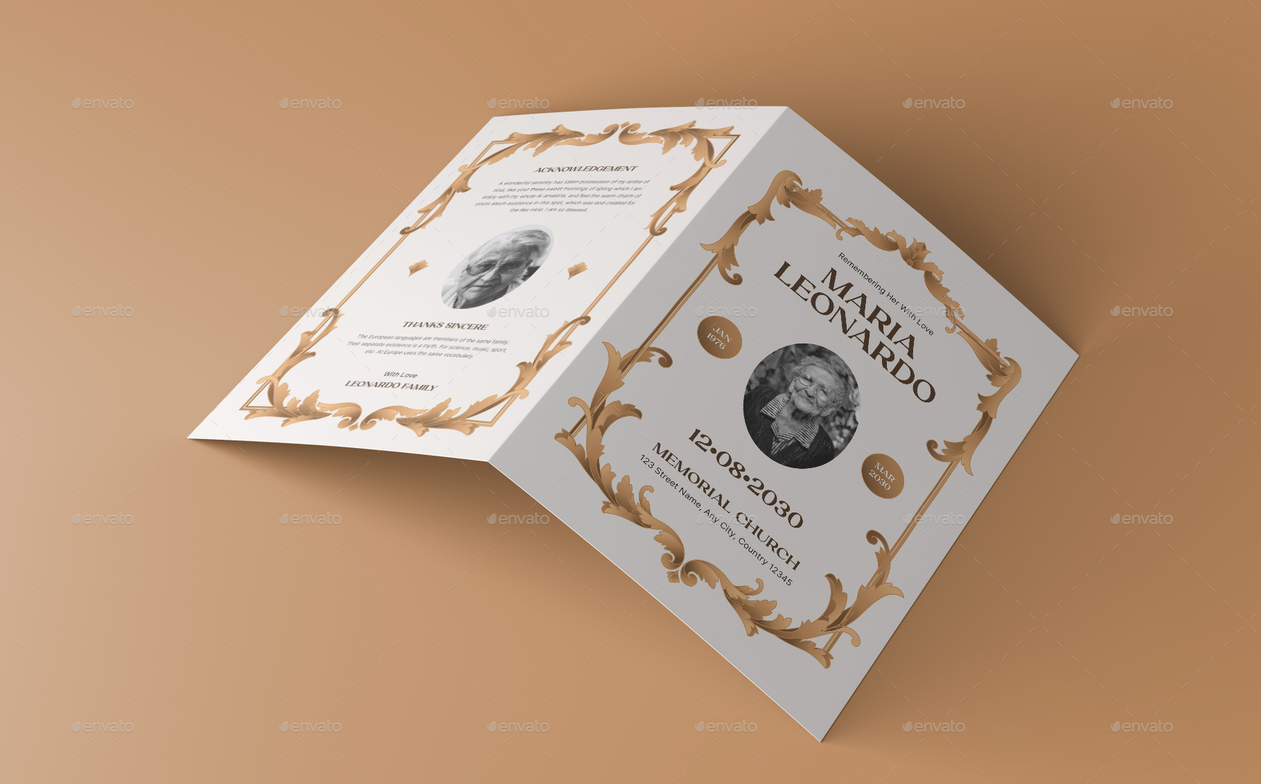 Classic Frame Funeral Program, Print Templates | GraphicRiver