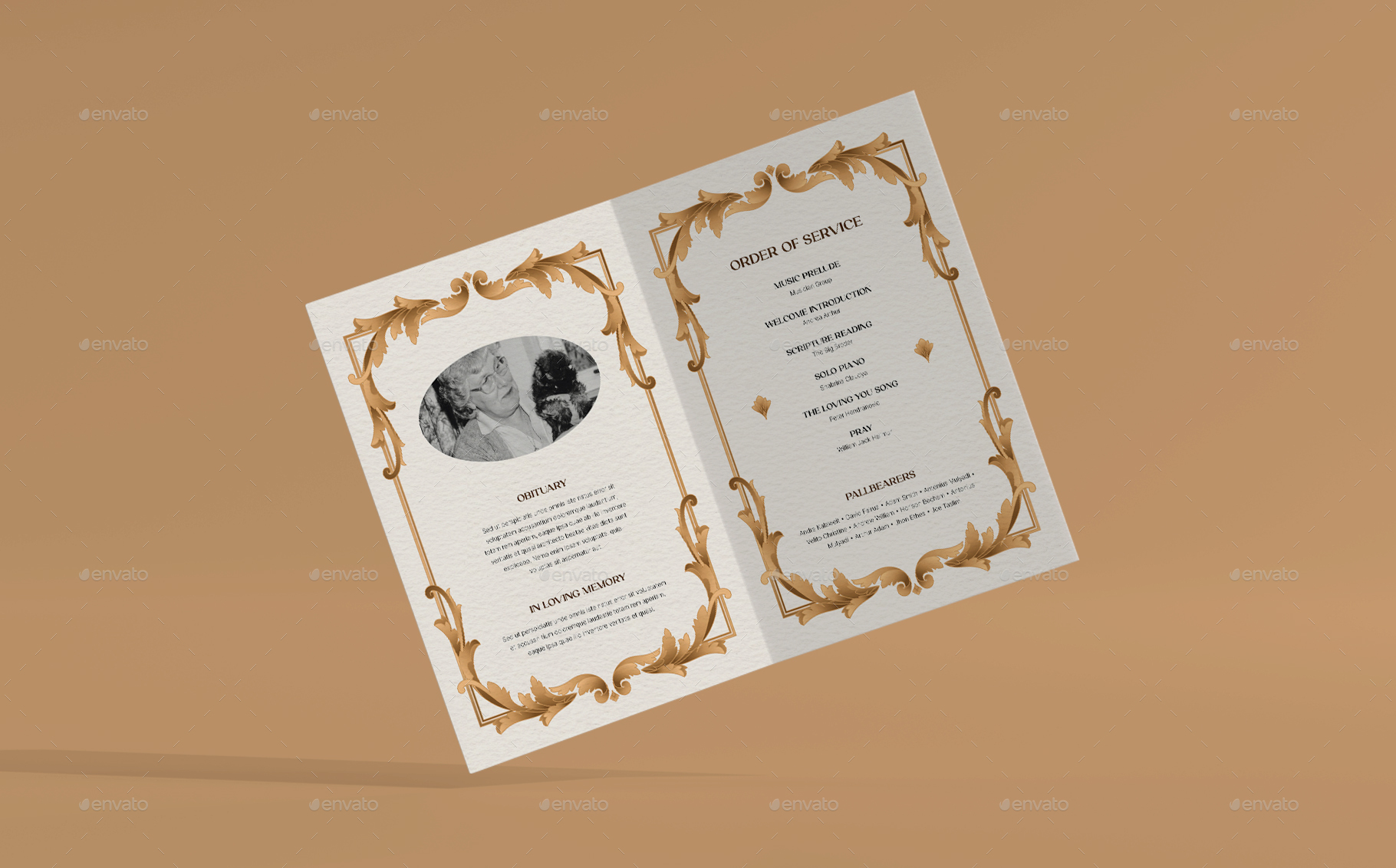 Classic Frame Funeral Program, Print Templates | GraphicRiver
