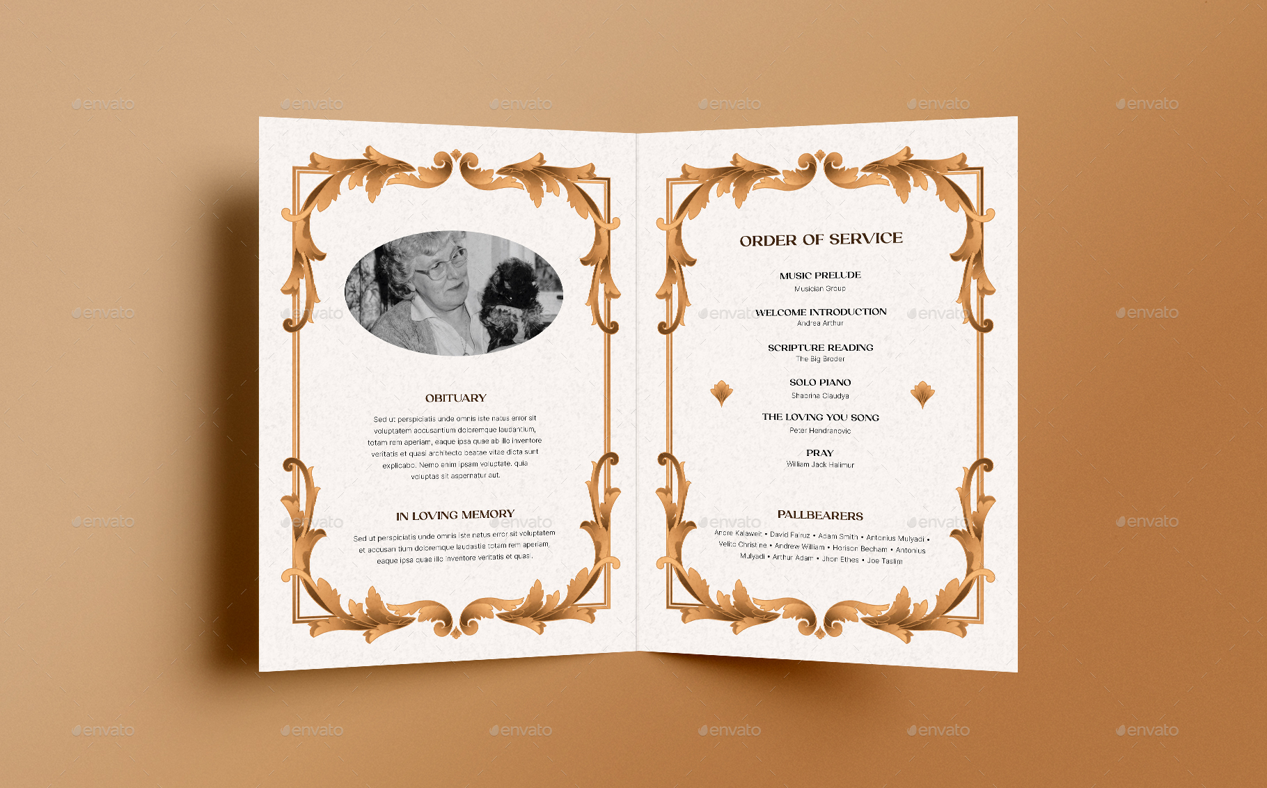 Classic Frame Funeral Program, Print Templates | GraphicRiver