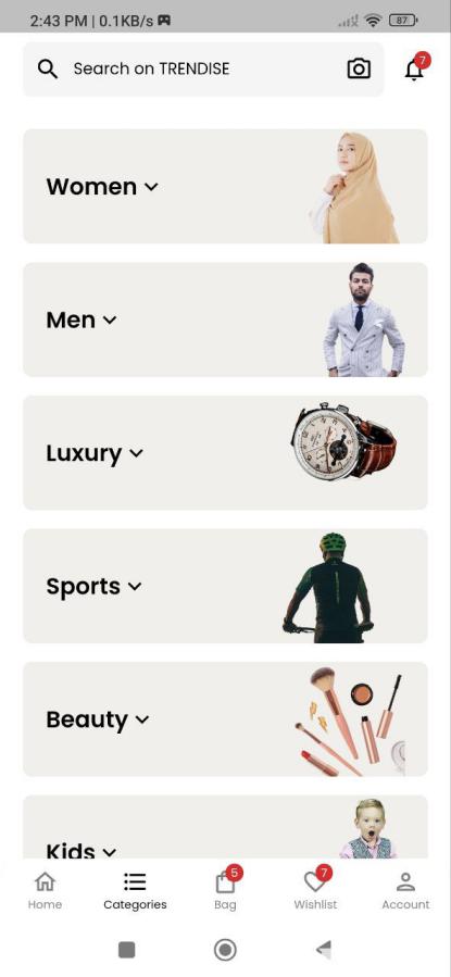 Trendise – Eccomerce Flutter UI Kit by BisDig | CodeCanyon