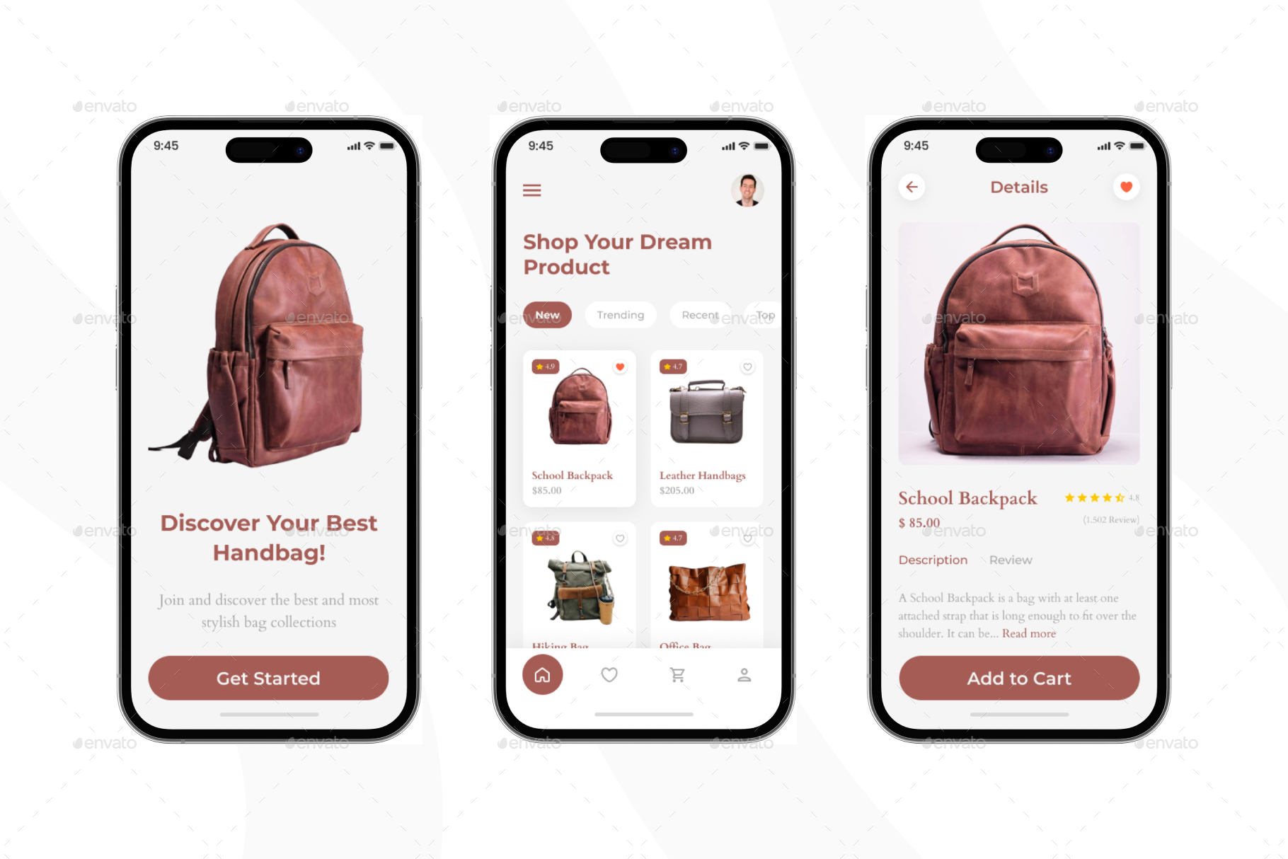 Baggies - Bag Store Mobile App UI Kit, Web Elements | GraphicRiver