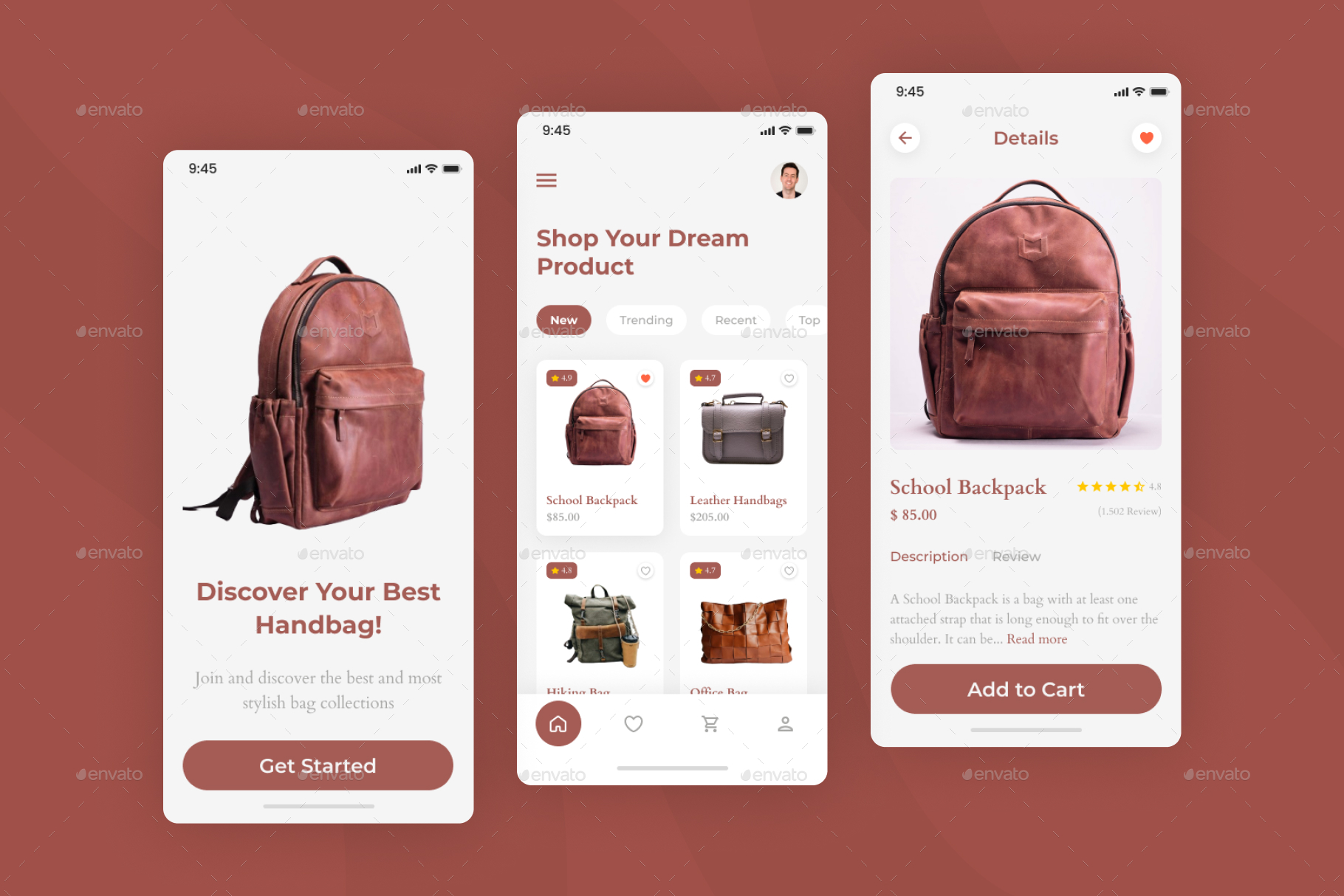 Baggies - Bag Store Mobile App UI Kit, Web Elements | GraphicRiver