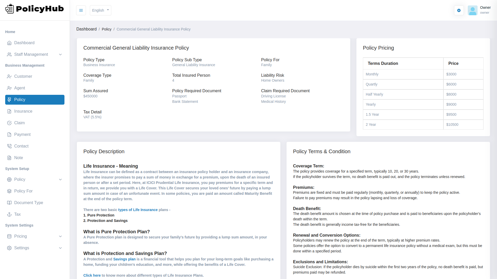 PolicyHub - Insurance Management Software by smartwebinfotech | CodeCanyon