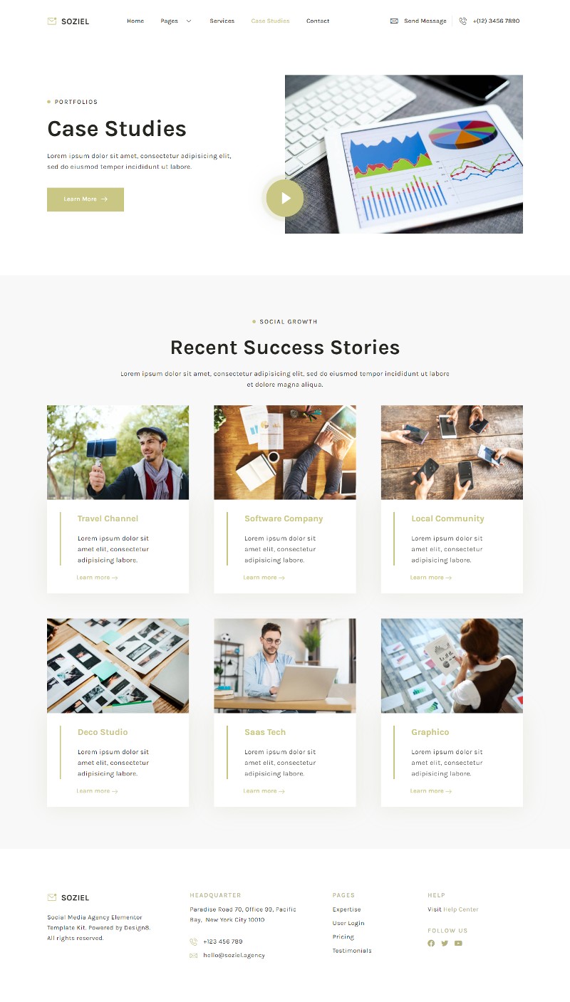 Soziel - Social Media Agency Elementor Template Kit by Design_8 | ThemeForest