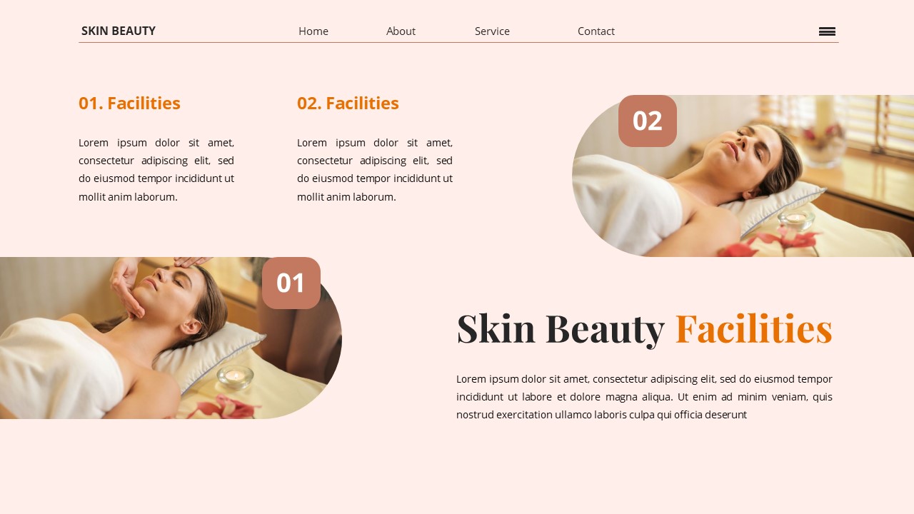 Skin Beauty - Skin Clinic Google Slide Templates, Presentation Templates