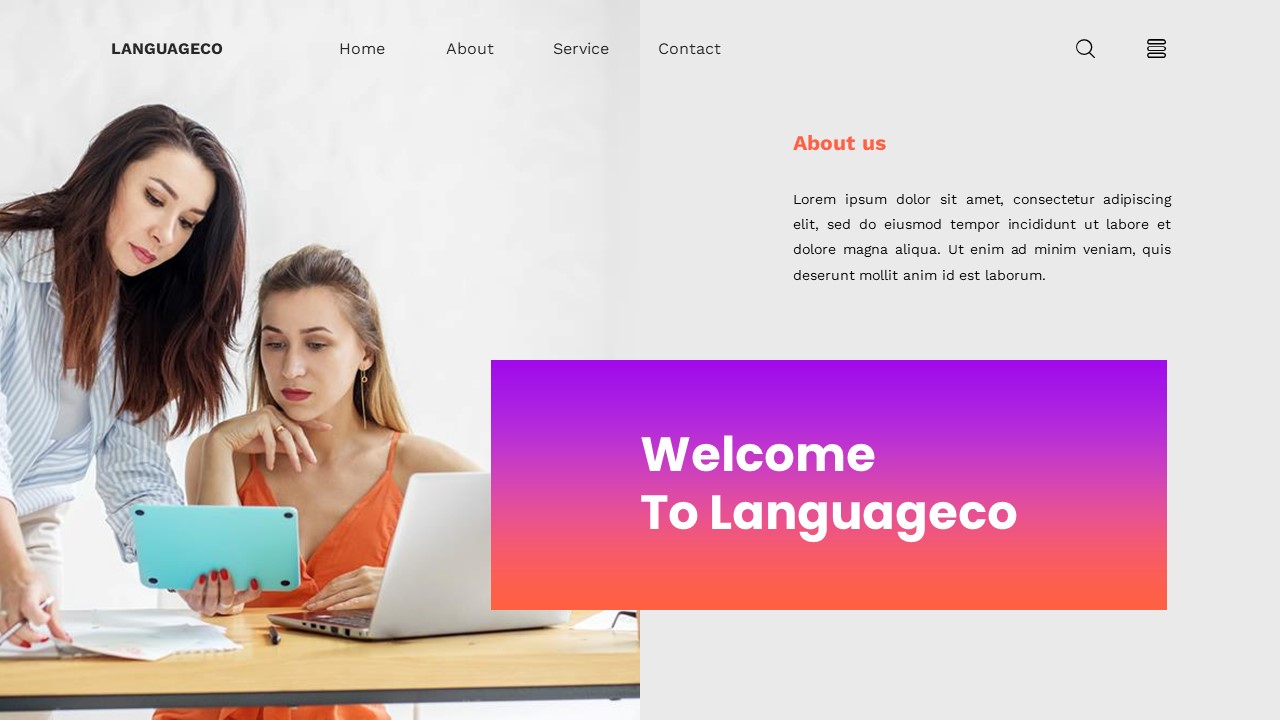 Languageco - Language School Powerpoint Templates, Presentation Templates