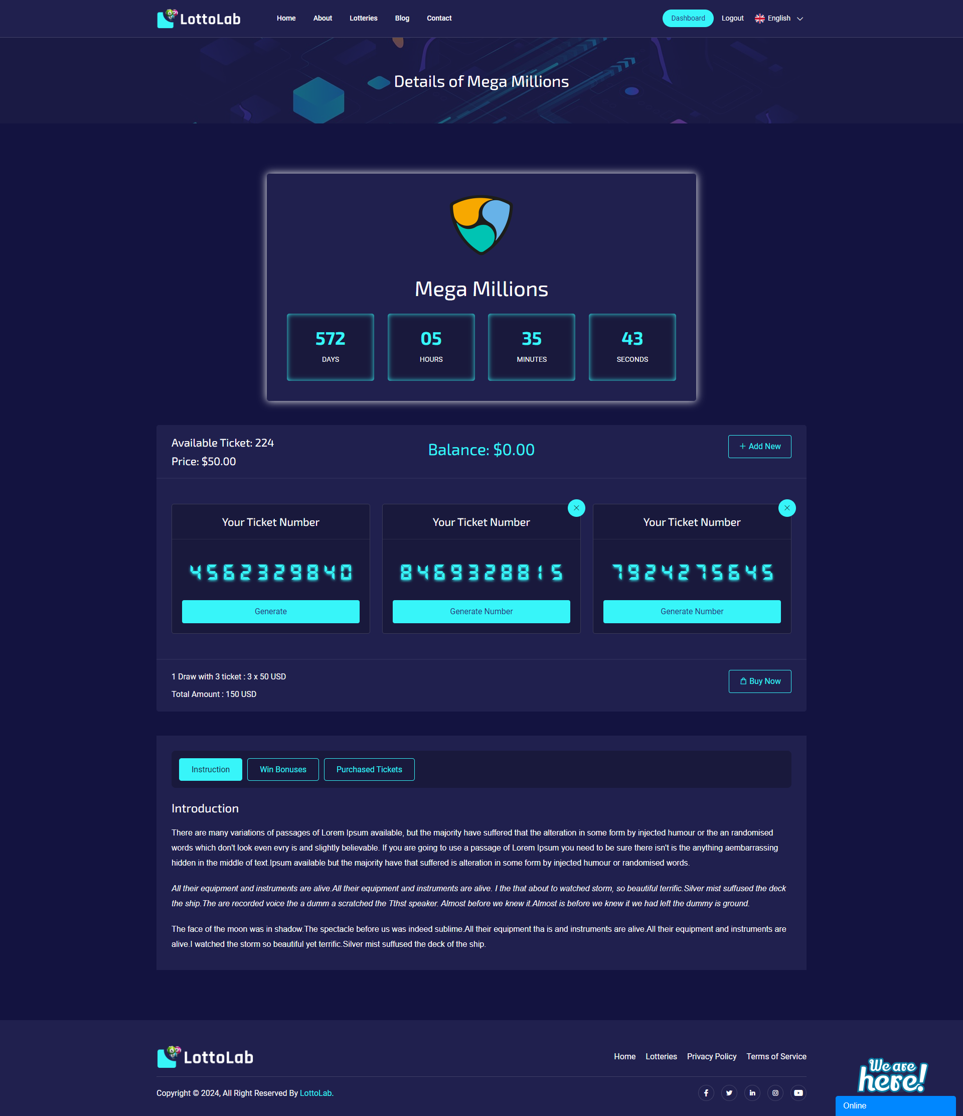 LottoLab - Live Lottery Platform by ViserLab | CodeCanyon