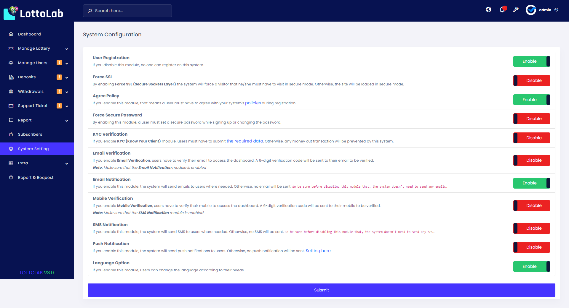 LottoLab - Live Lottery Platform by ViserLab | CodeCanyon