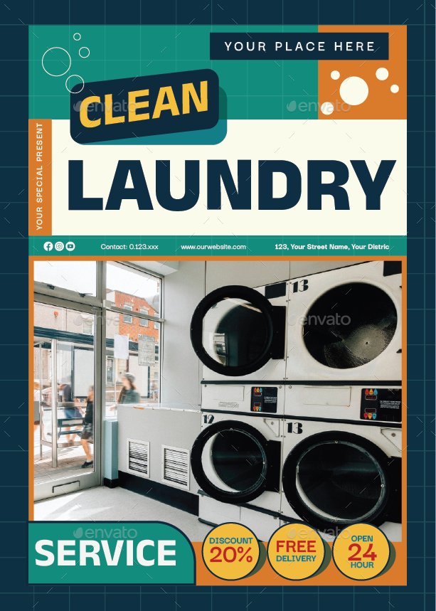 Laundry Service Flyer, Print Templates | GraphicRiver