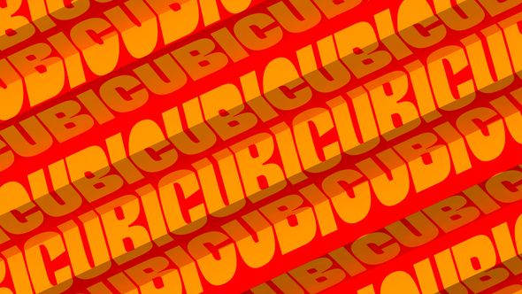Cubic Wave Red: Seamless Kinetic Typography Poster with Standard Render ...