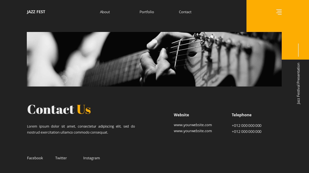 Jazz Fest - Music Festival Keynote Templates, Presentation Templates