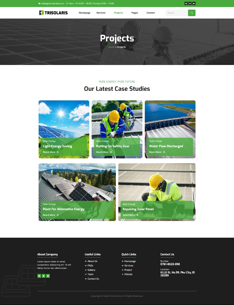 Trisolaris - Solar & Renewable Energy Elementor Template Kit by Rometheme
