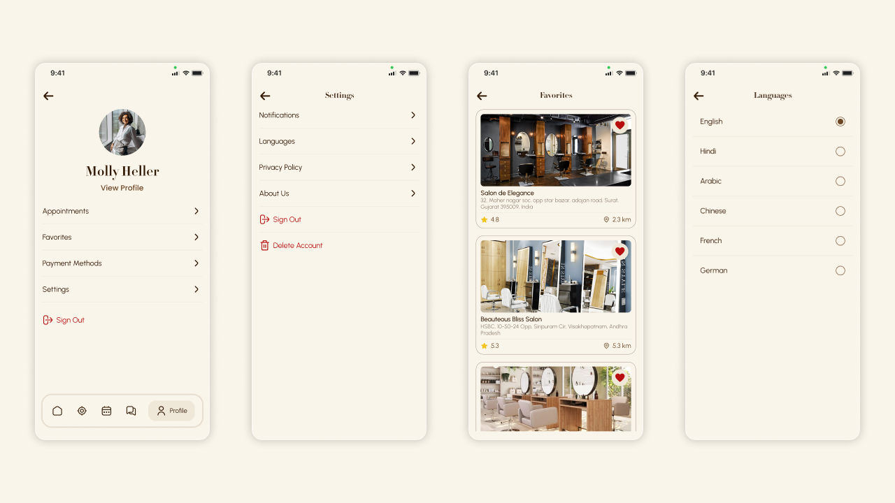Royal Salon Booking Flutter App UI Kit by thefuturelens | CodeCanyon