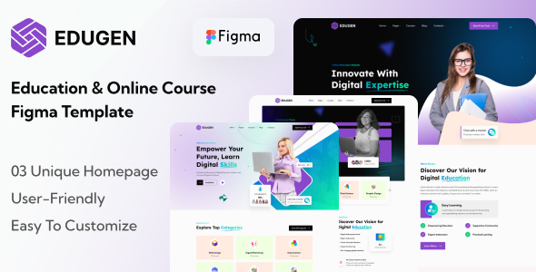 Edugen - Education & Online Course Figma Template by designxhut | ThemeForest