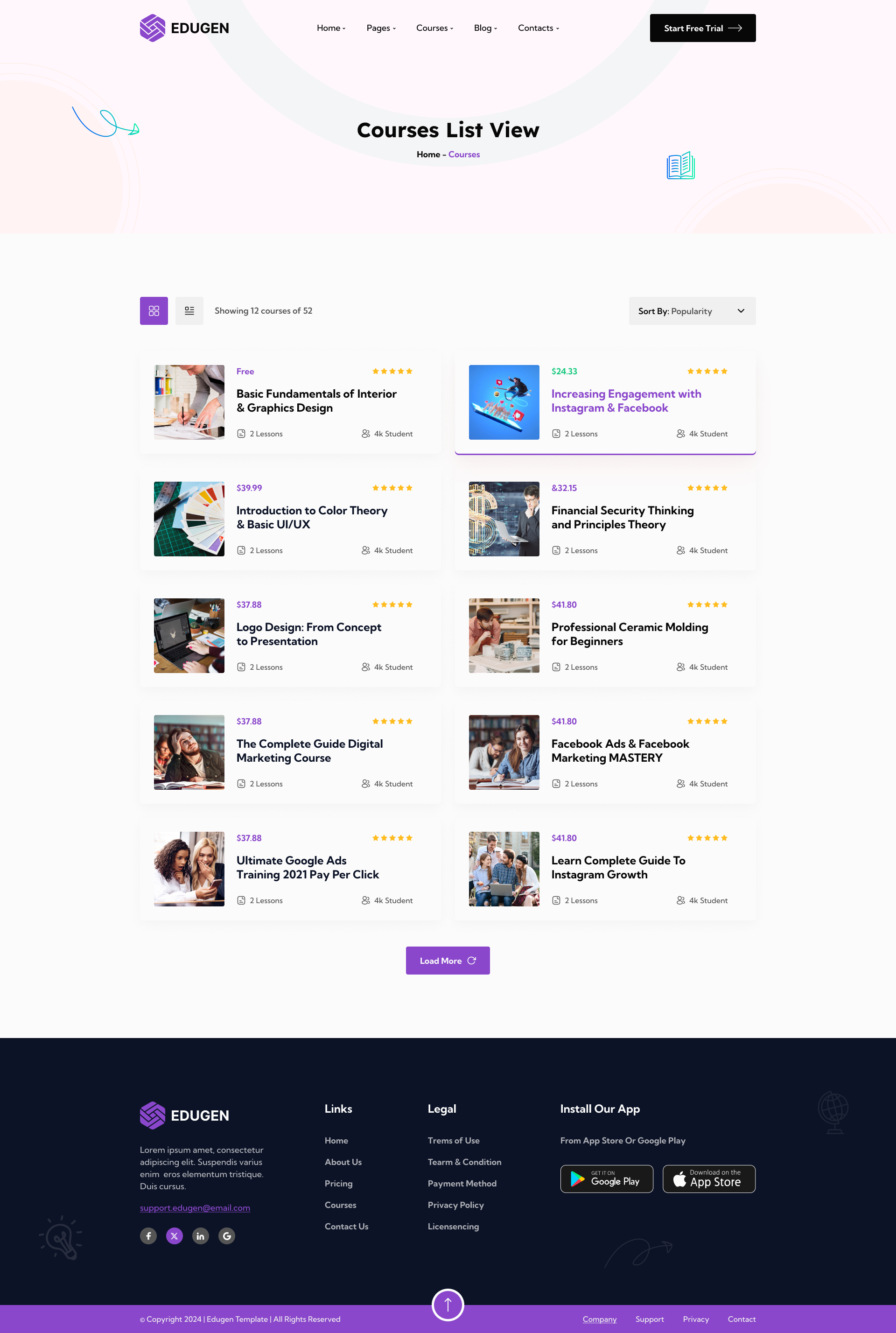 Edugen - Education & Online Course Figma Template by designxhut | ThemeForest