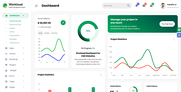 Workload - Vite Project Management Admin Dashboard Template by dexignlabs