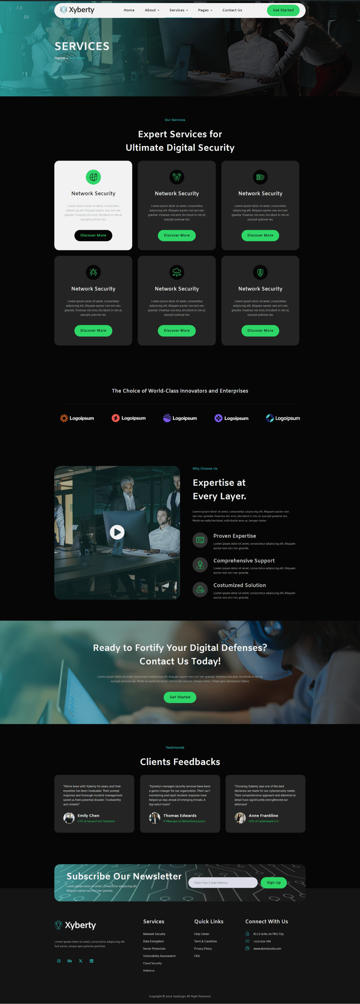 Xyberty - Cyber Security Elementor Template Kit by Haidezign | ThemeForest