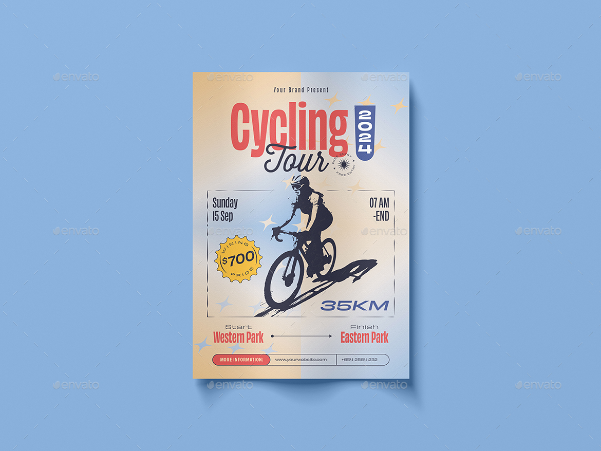 Cycling Tour 2024 Flyer, Print Templates | GraphicRiver