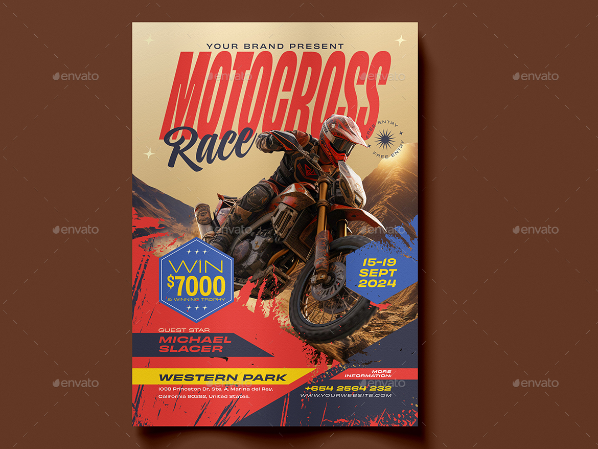 Motocross Race 2024, Print Templates | GraphicRiver