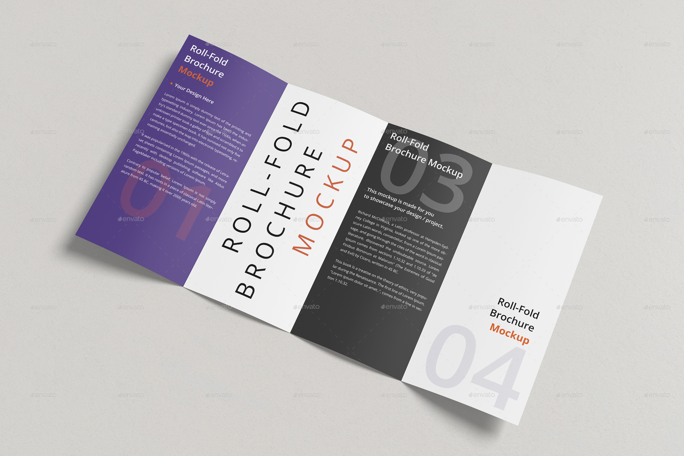 Roll-Fold Brochure Mockup, Graphics | GraphicRiver